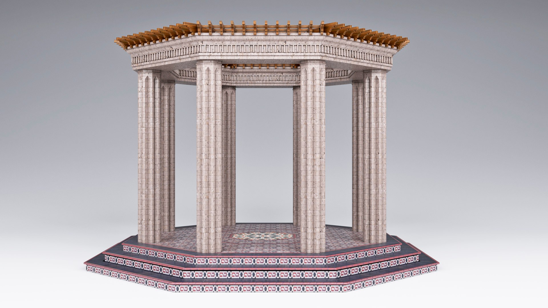 3D Classic Eastern Stone Gazebo Model - TurboSquid 1755876