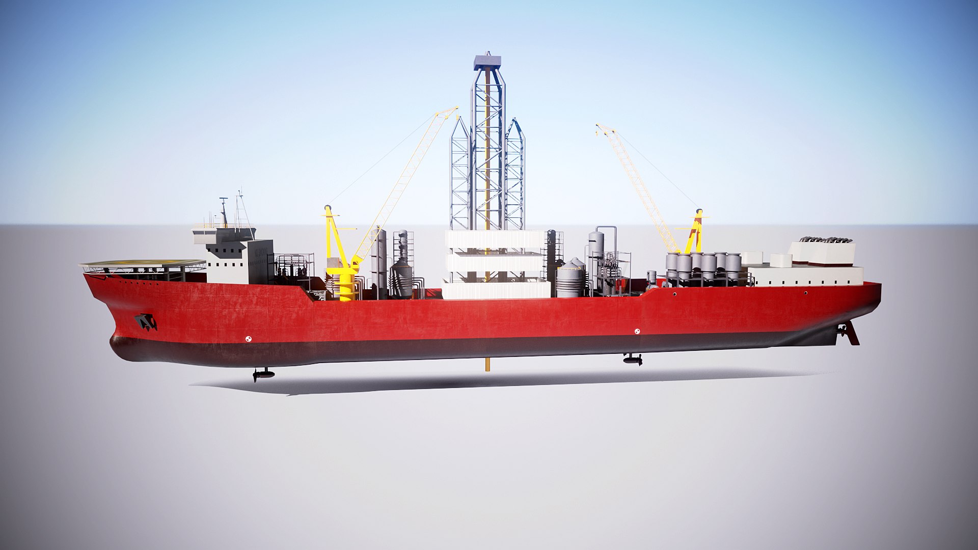 Modern Generic Drill Ship 3D Model - TurboSquid 2264548