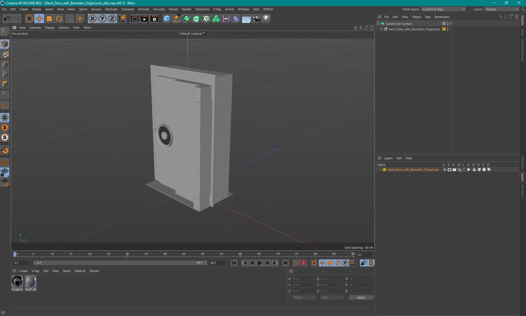 3D Vault Door With Biometric FingerLock - TurboSquid 2355250
