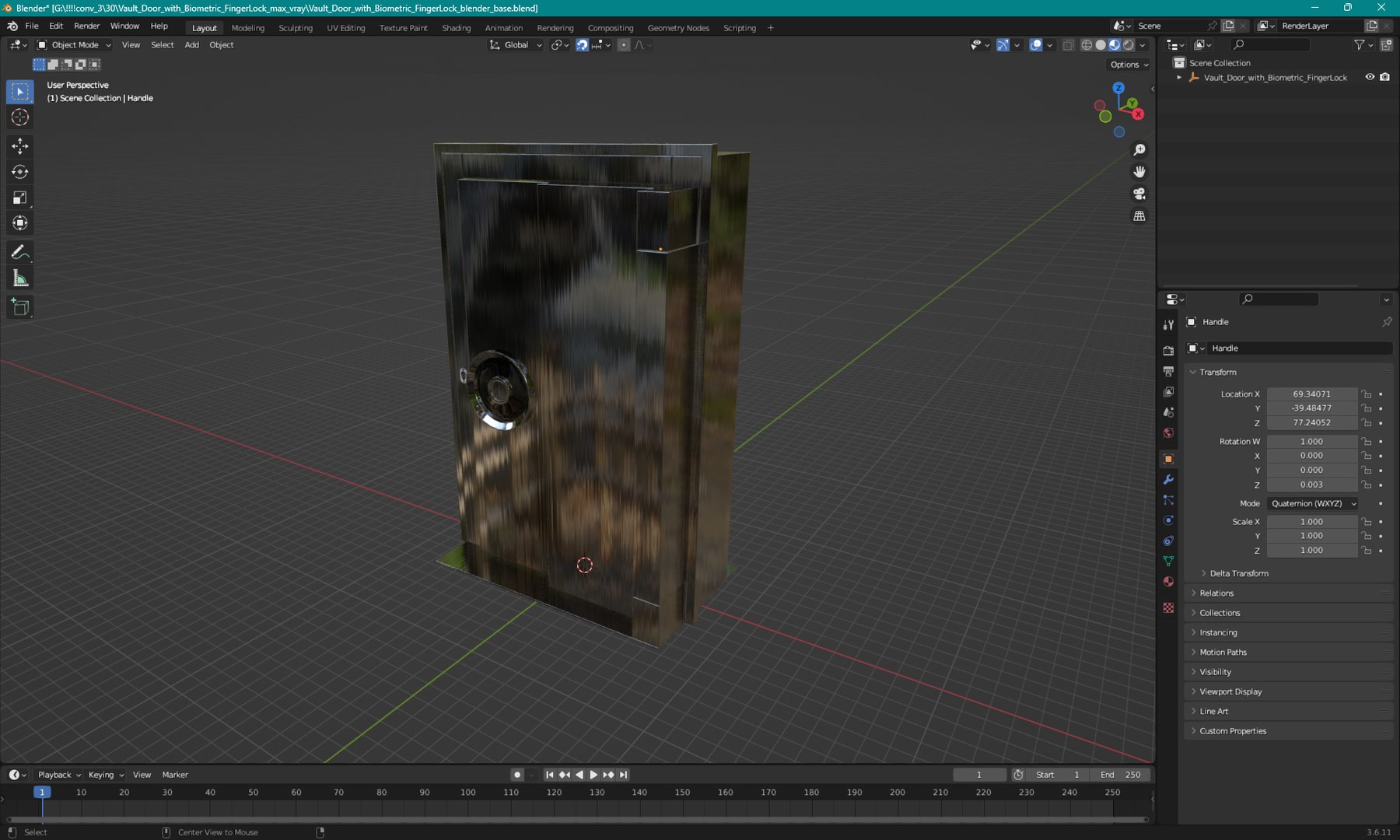 3D Vault Door With Biometric FingerLock - TurboSquid 2355250