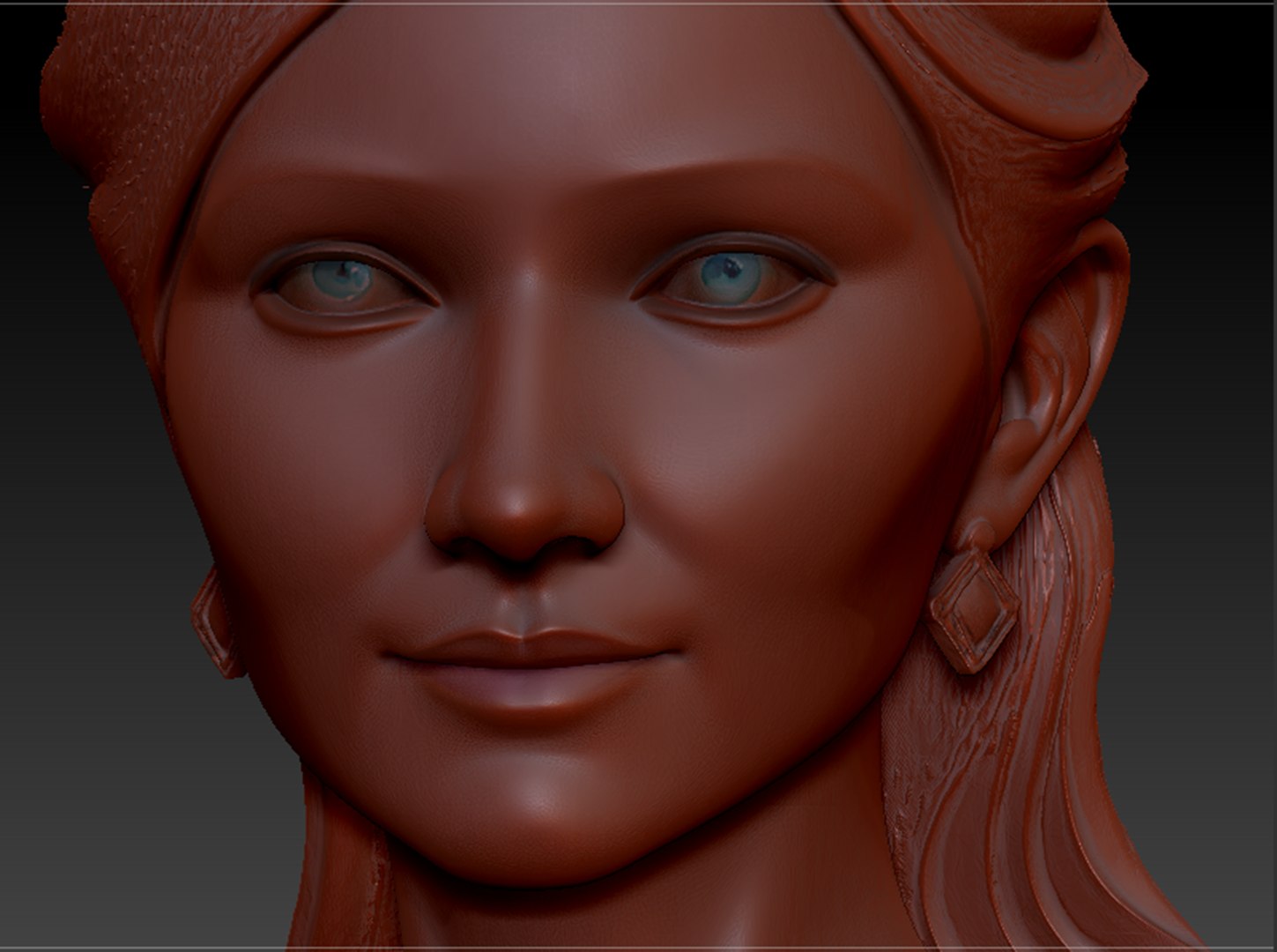 006 Original HD Woman Facial Head Sculpture Details Bust 3D Print Model ...