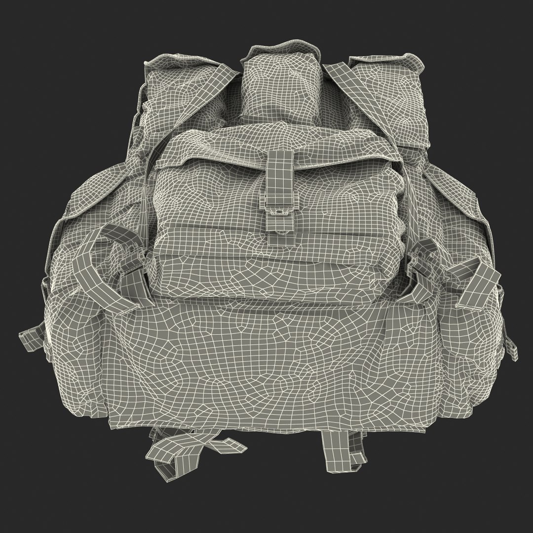 military backpack 2 3d model