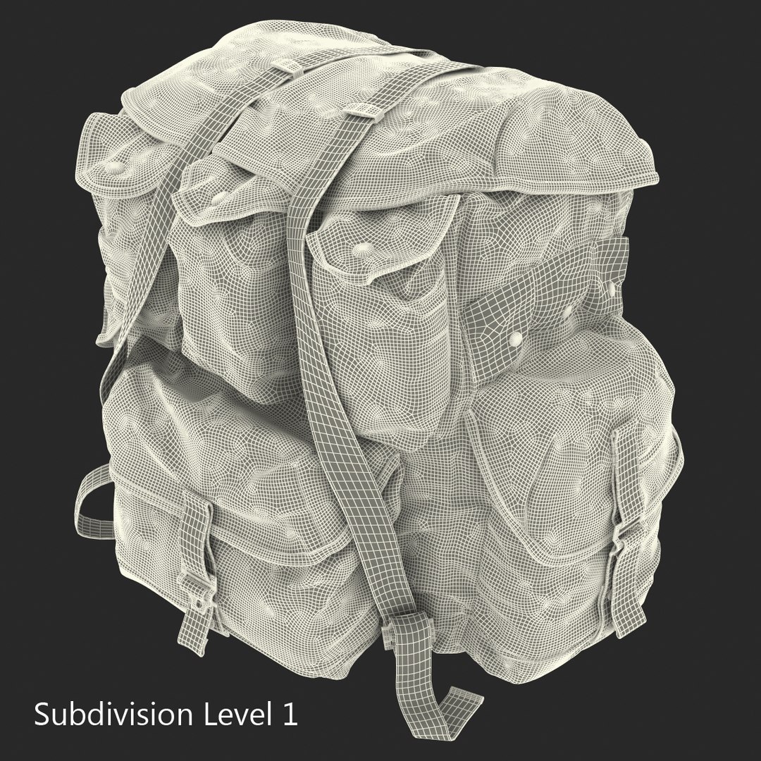 military backpack 2 3d model