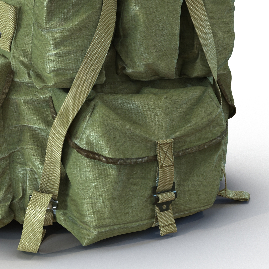 military backpack 2 3d model