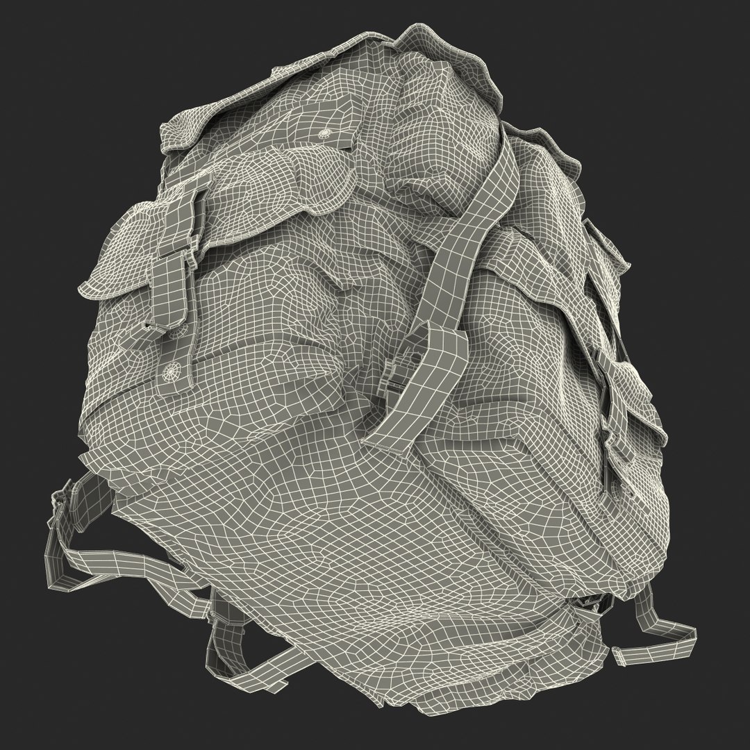 military backpack 2 3d model