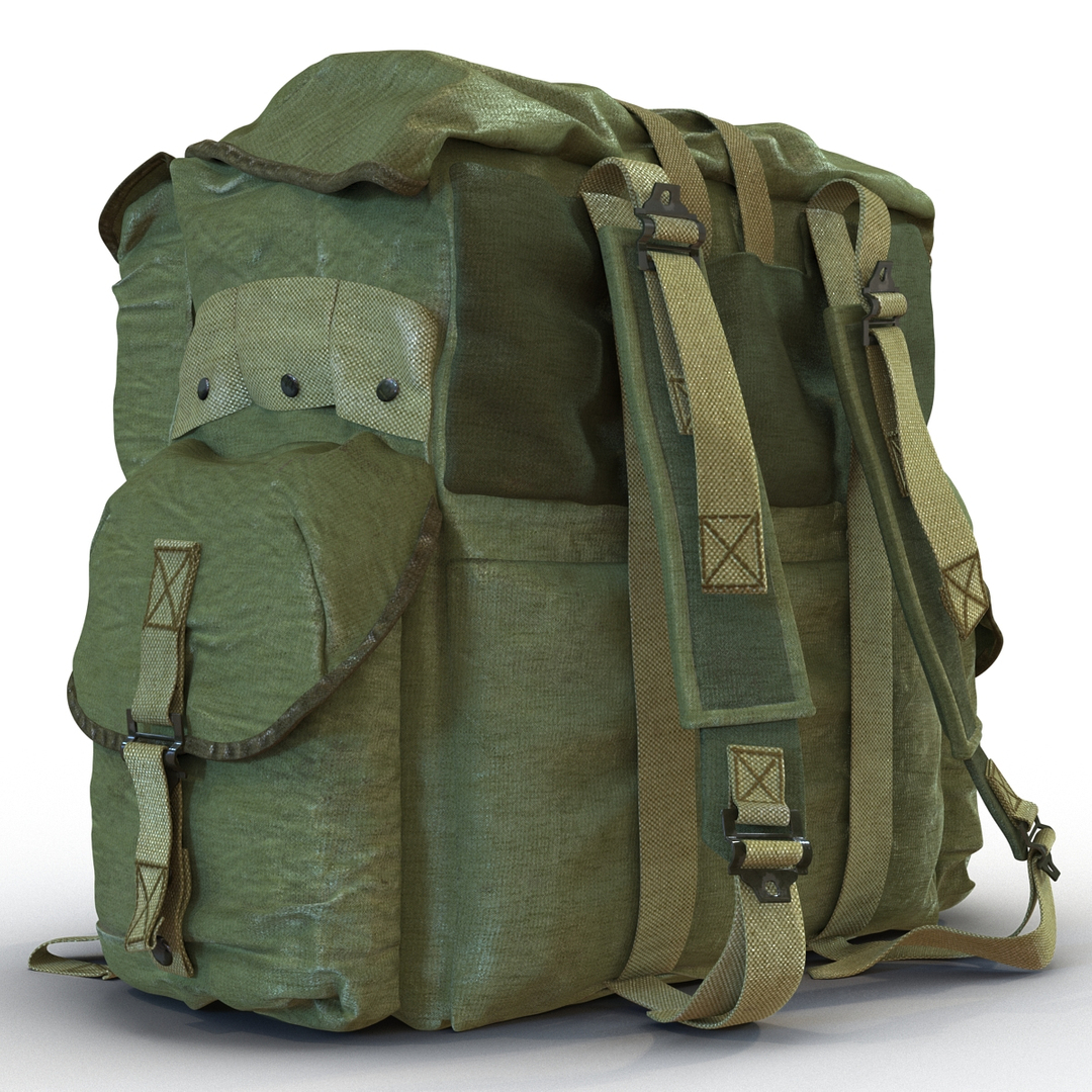 military backpack 2 3d model