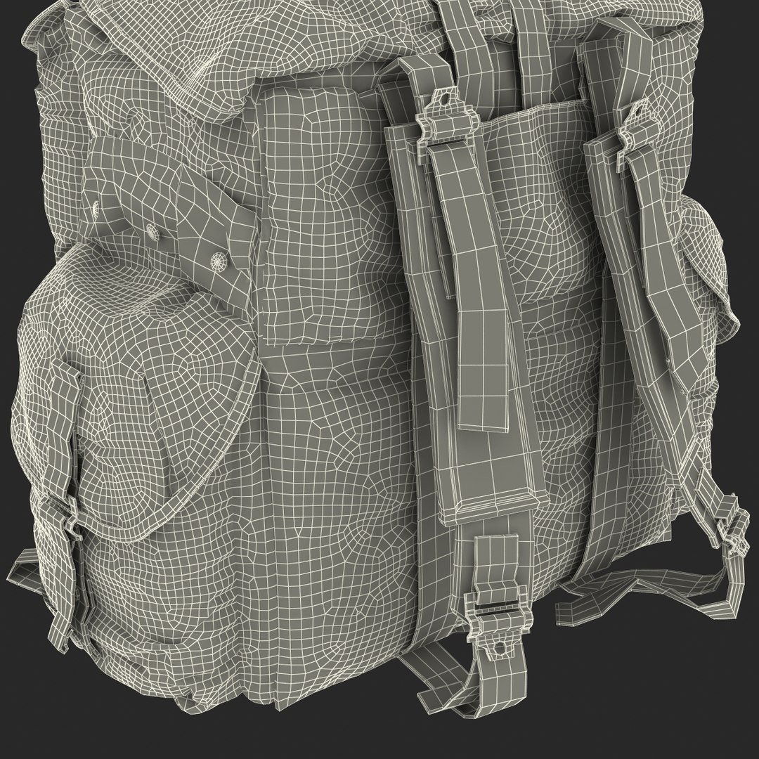 military backpack 2 3d model