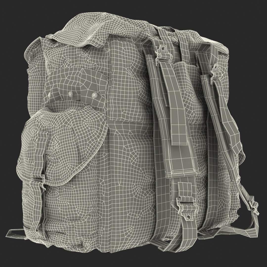 military backpack 2 3d model