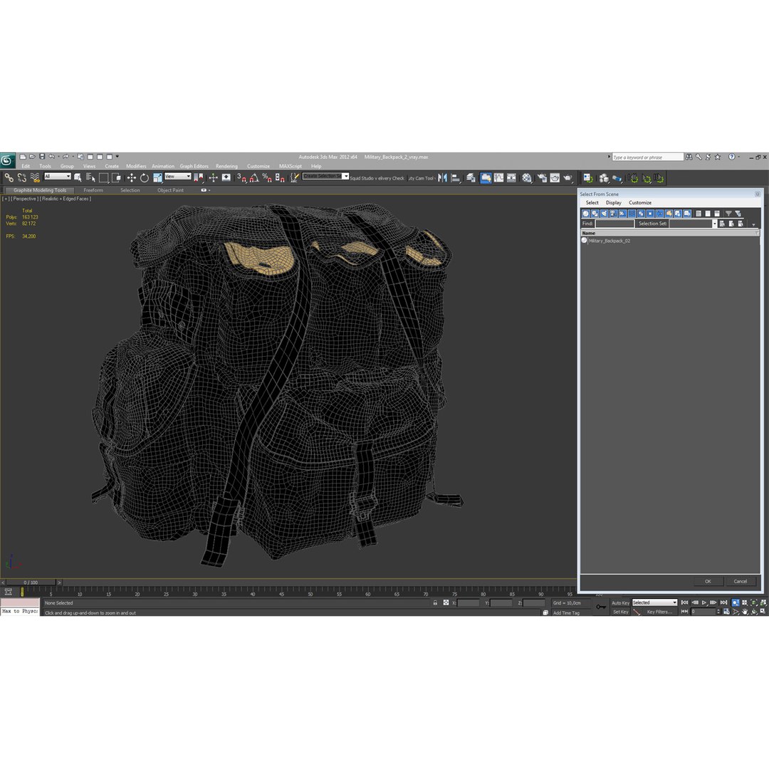 military backpack 2 3d model