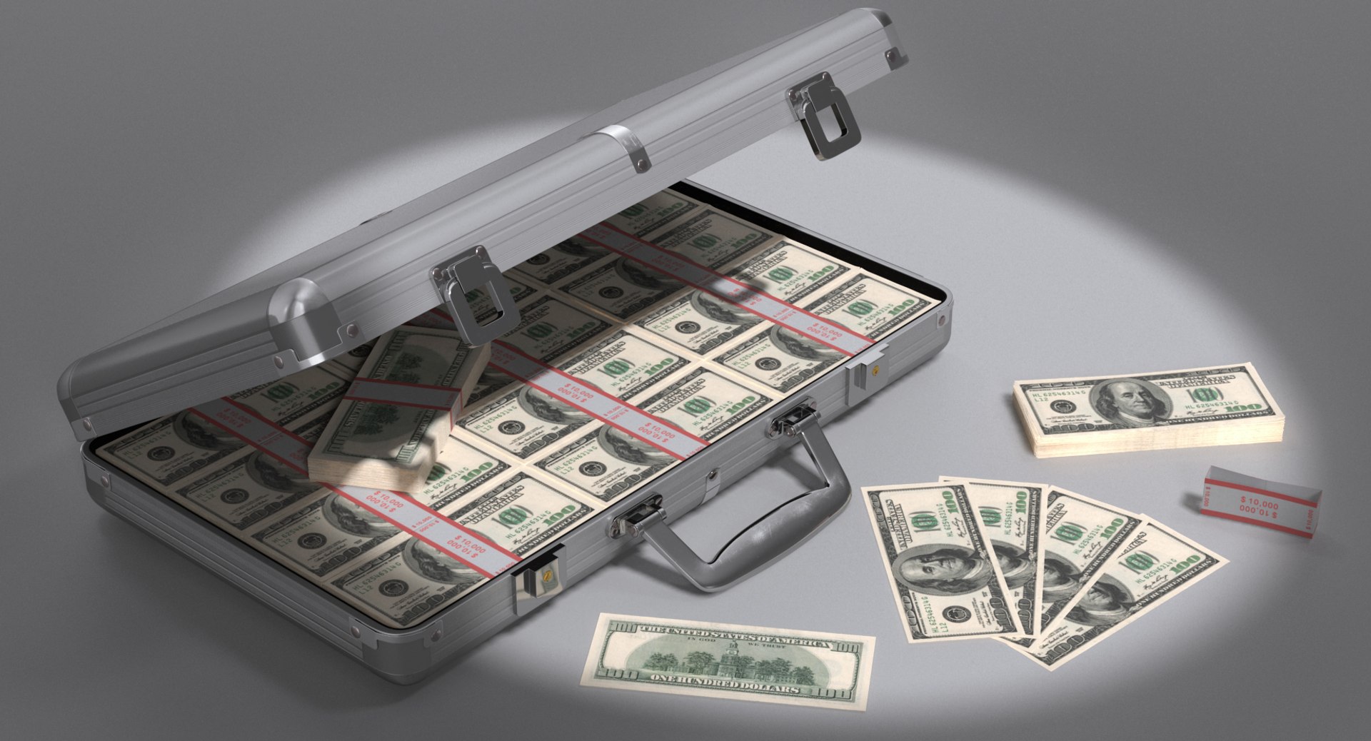 Aluminum Case Money 3D Model - TurboSquid 1232642