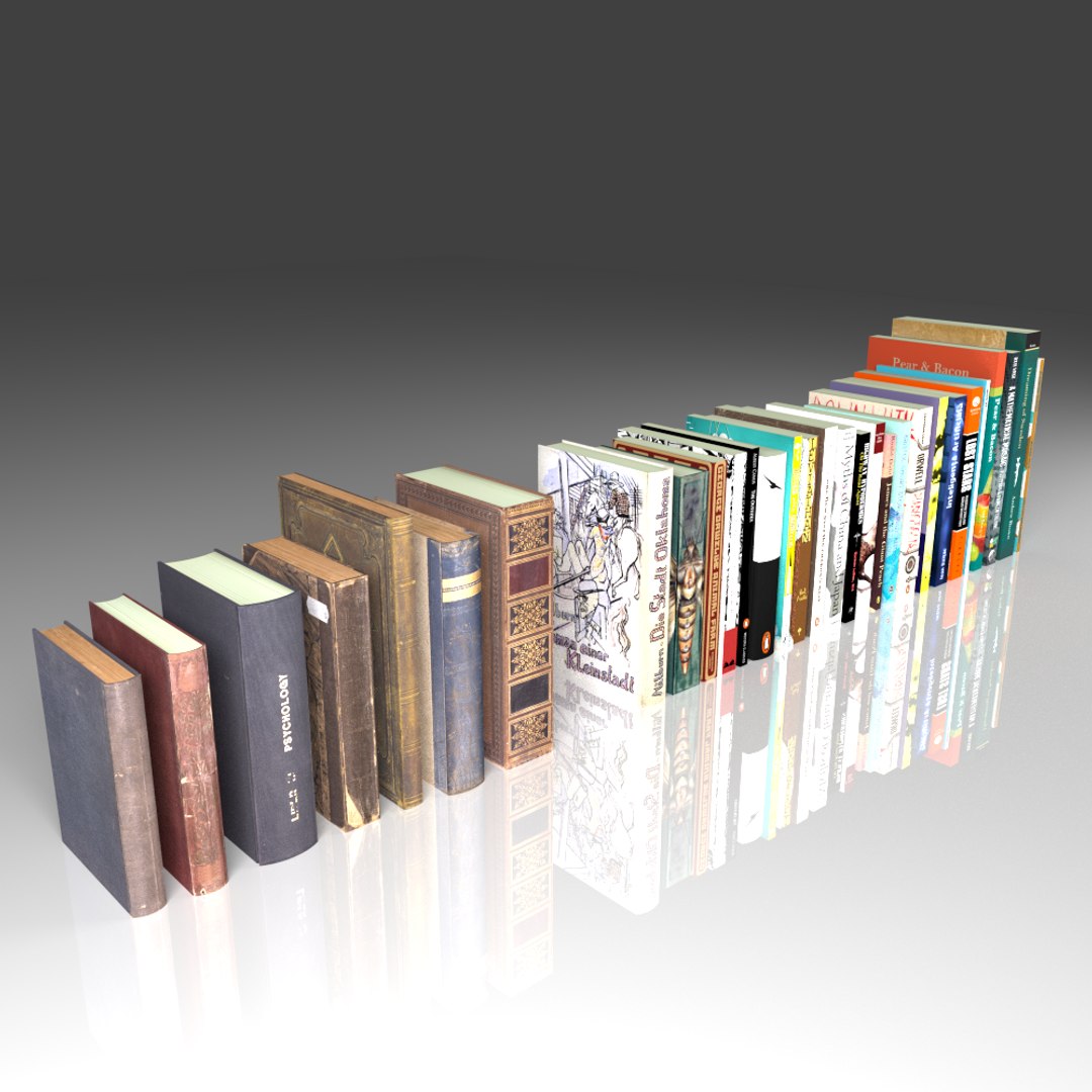 3d Model Blender 7 Old Books
