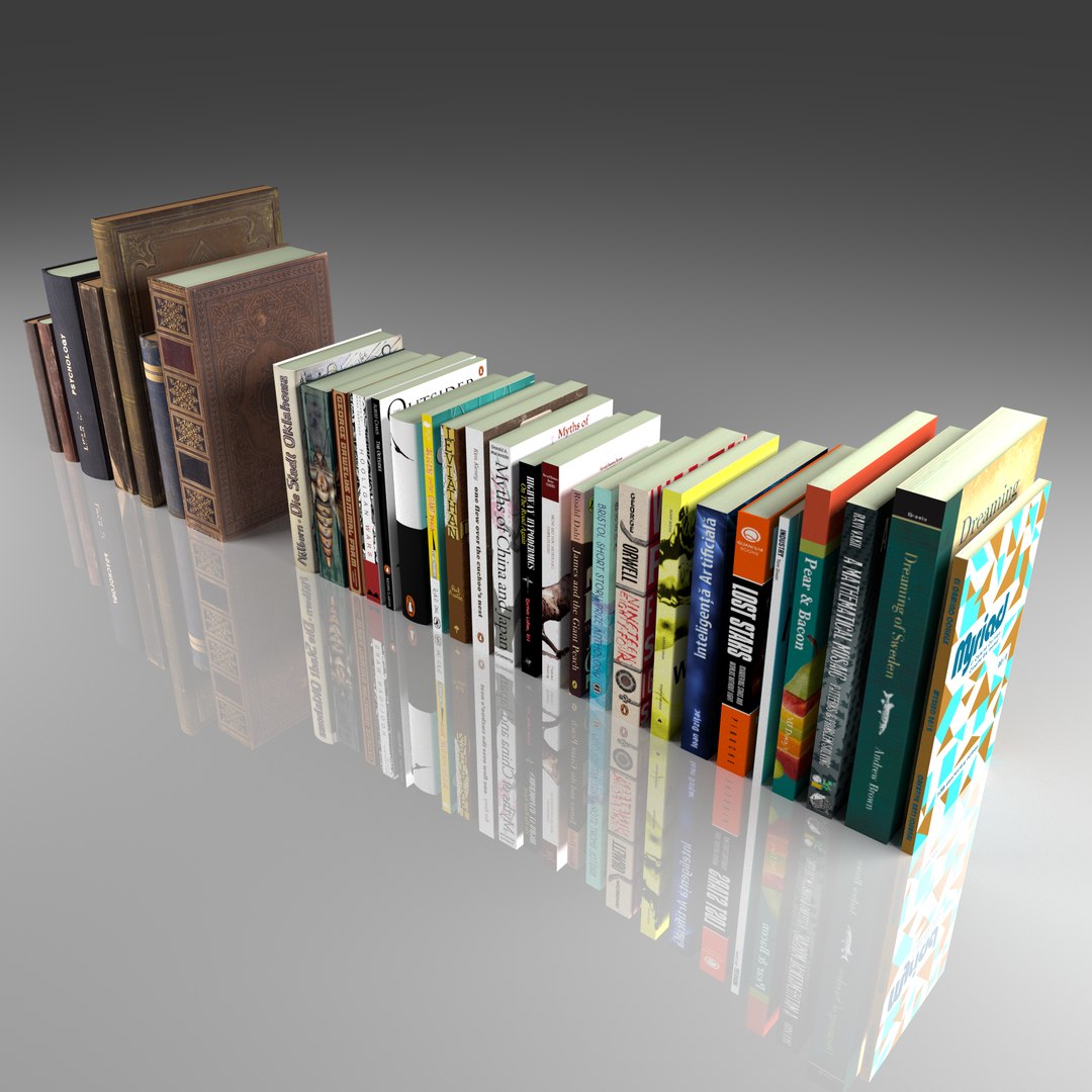 3d Model Blender 7 Old Books