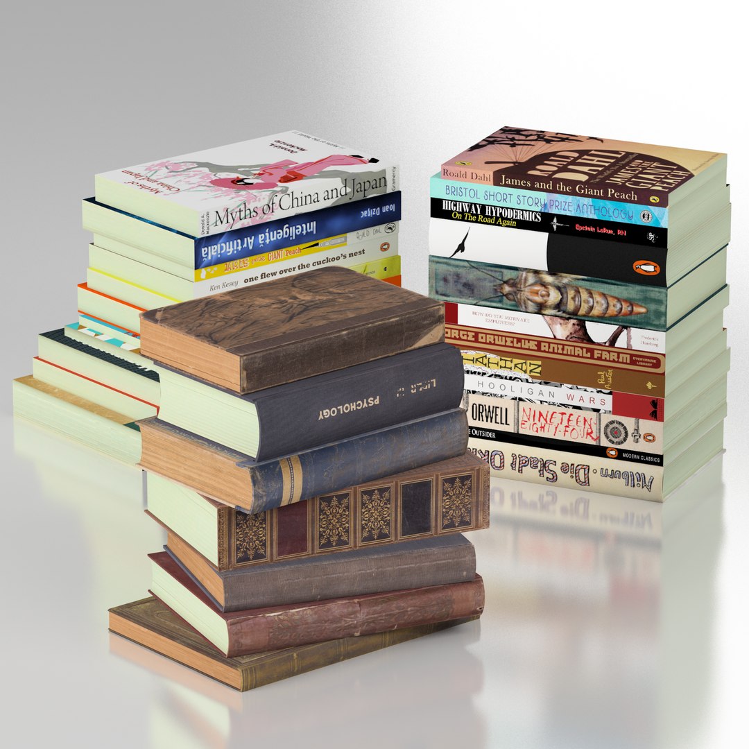 3d Model Blender 7 Old Books