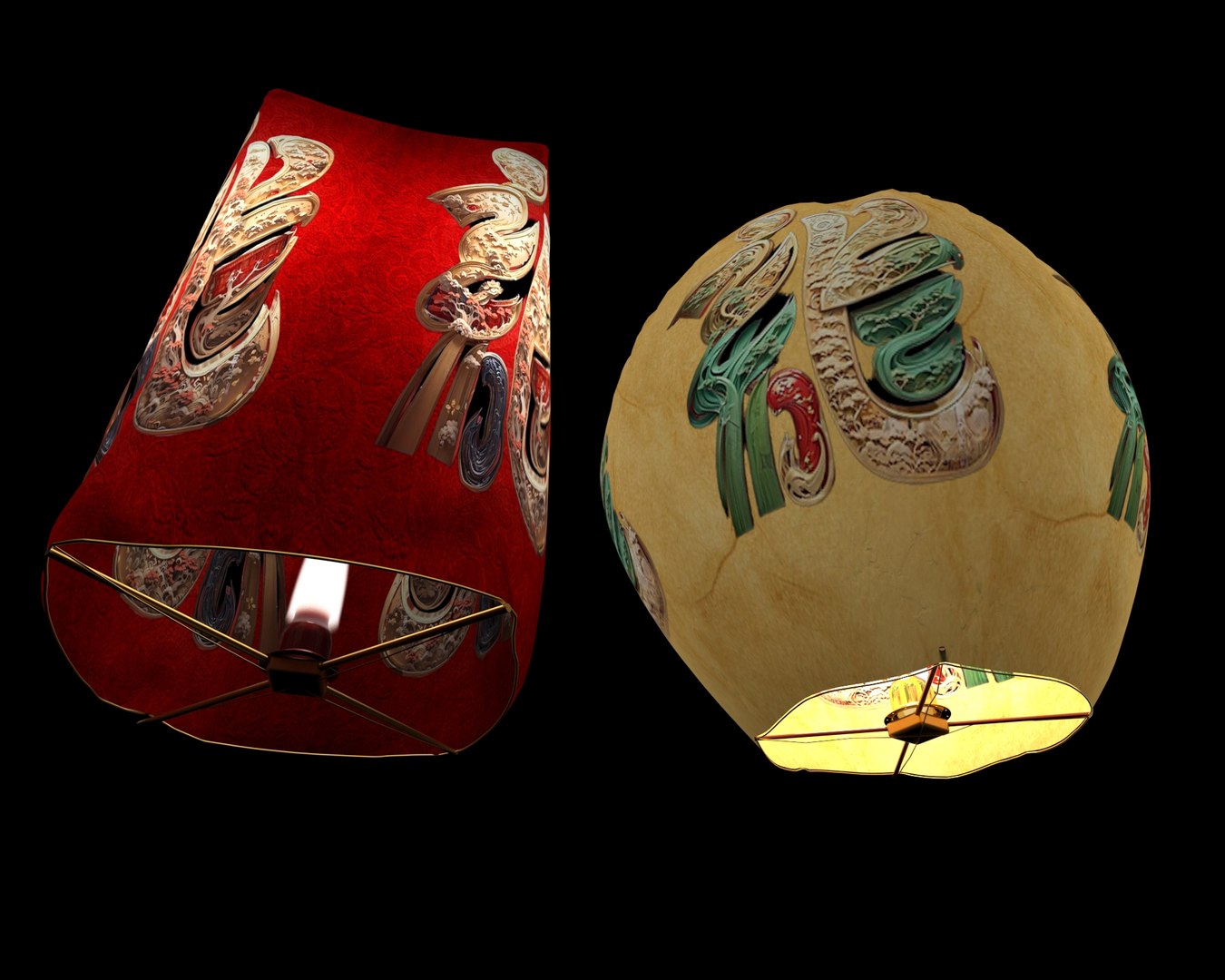 3D Chinese Sky Lantern Model - TurboSquid 2230466