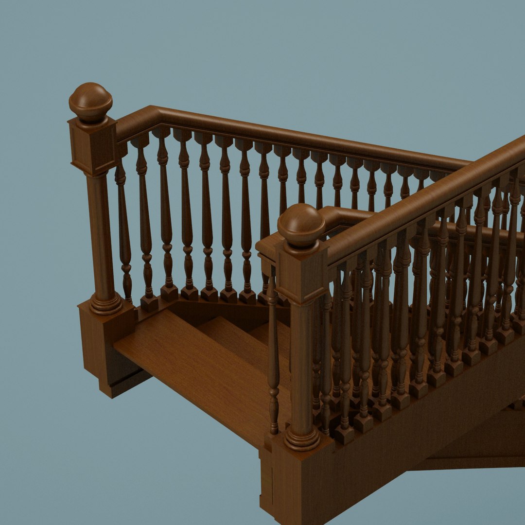 3d Wooden Staircase Stair Model