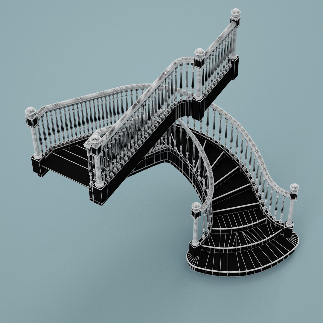 3d Wooden Staircase Stair Model