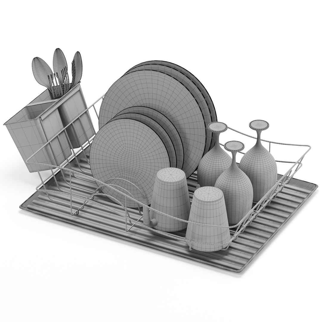 3D TOWER Essentials Dish Rack With Tray - TurboSquid 2017614
