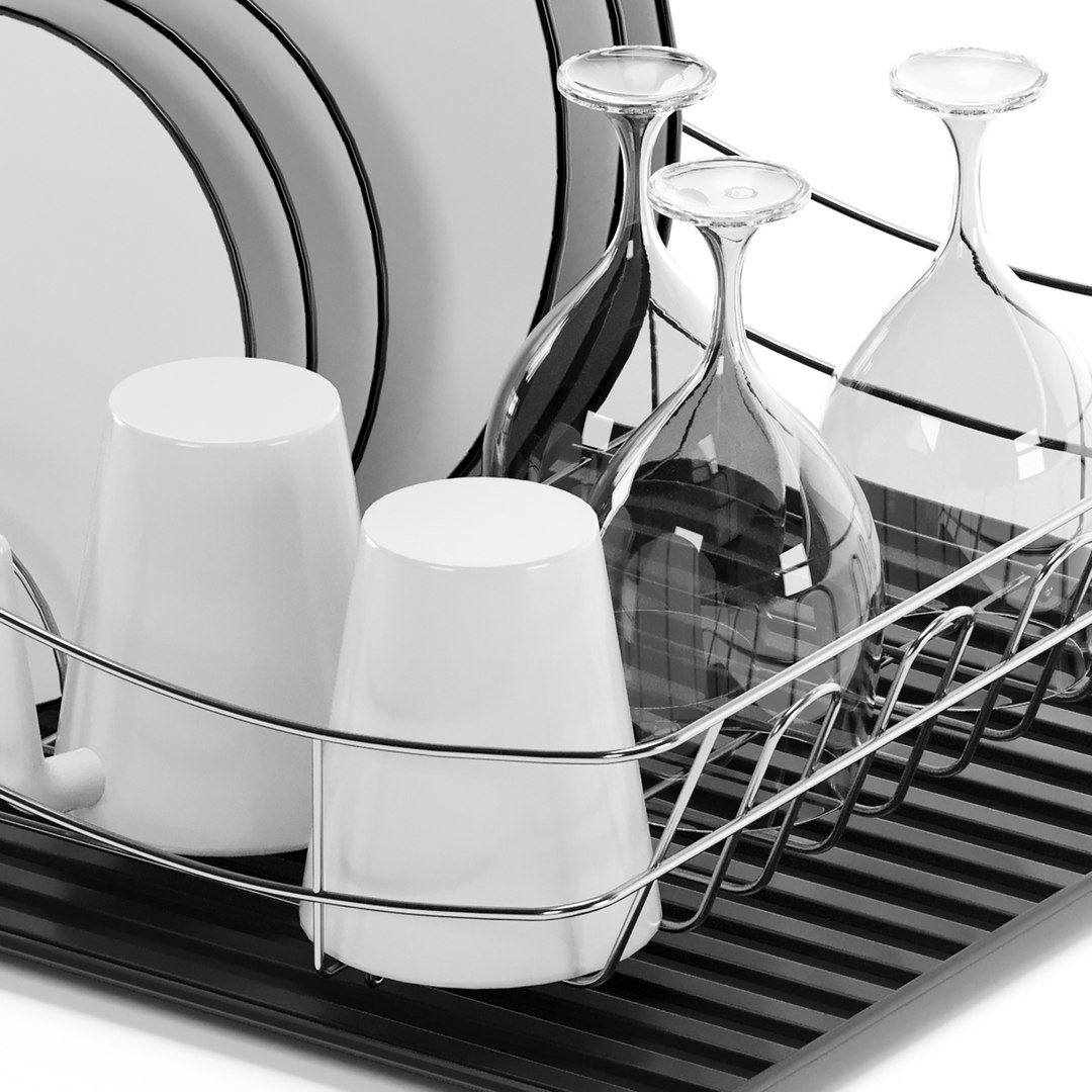 3D TOWER Essentials Dish Rack With Tray - TurboSquid 2017614