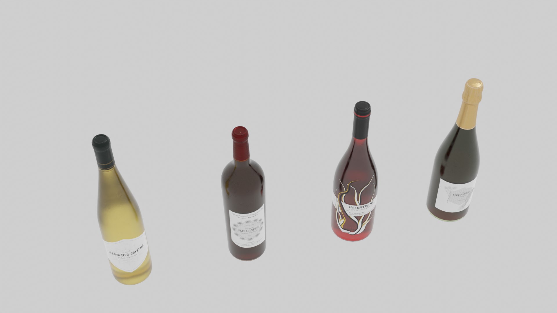Bottles Of Wine 3D Model - TurboSquid 2143437