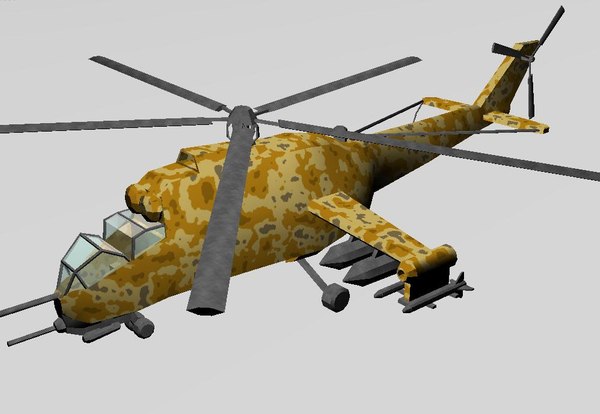 mi24 hind attack helicopter 3d model
