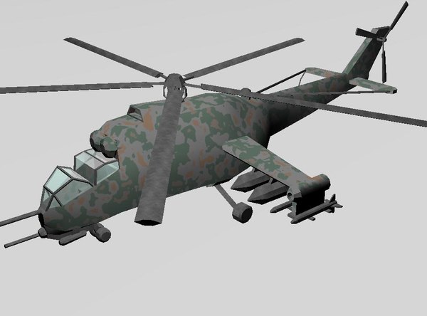 mi24 hind attack helicopter 3d model