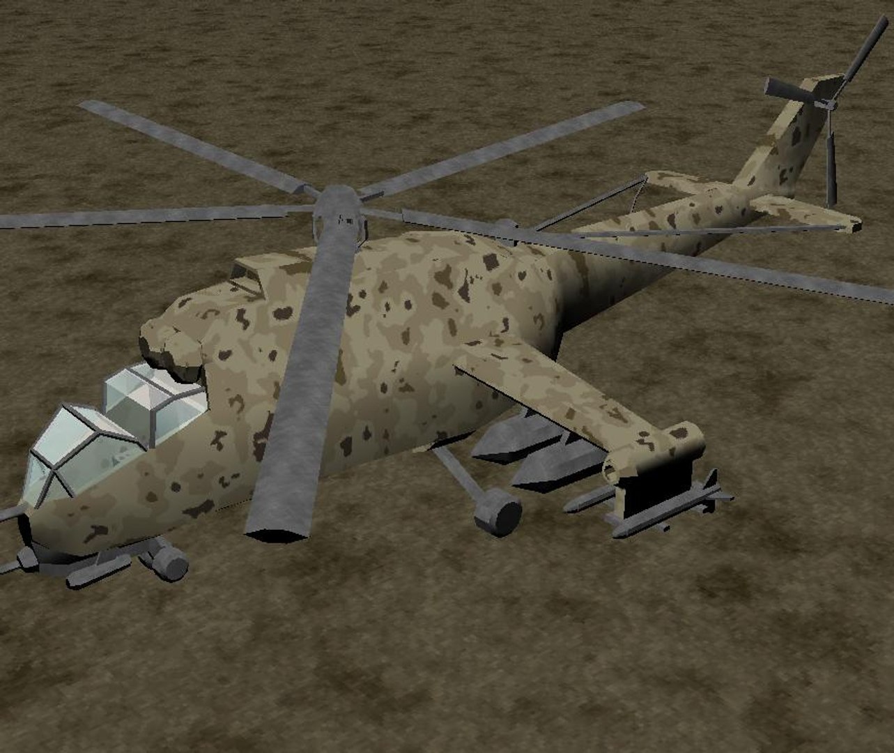 Mi24 Hind Attack Helicopter 3d Model