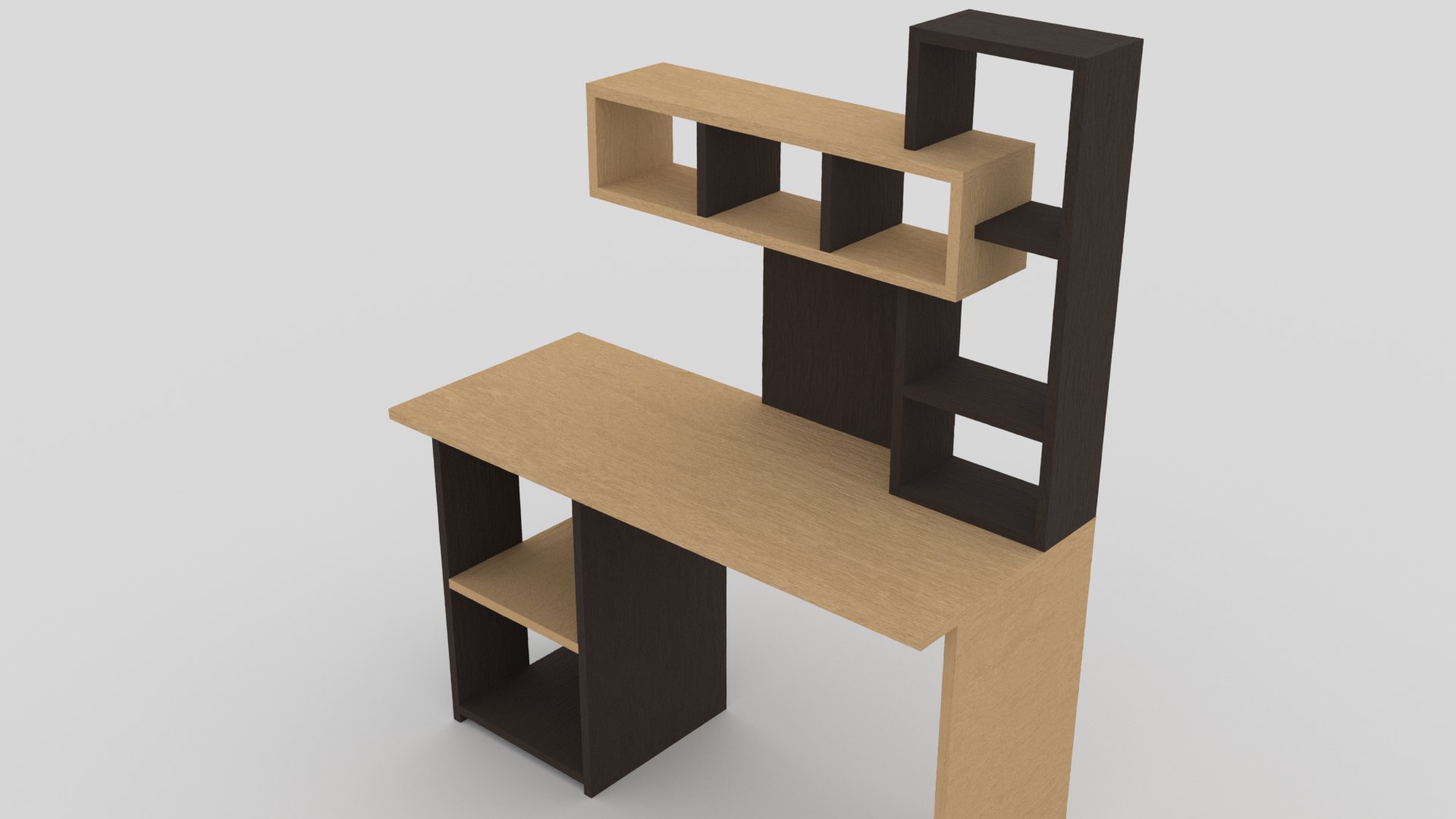Computer desk wenge beige 3D - TurboSquid 1660080