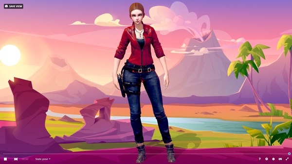 3D Low Poly Animated Adventure Woman Ready for Epic Quests model ...