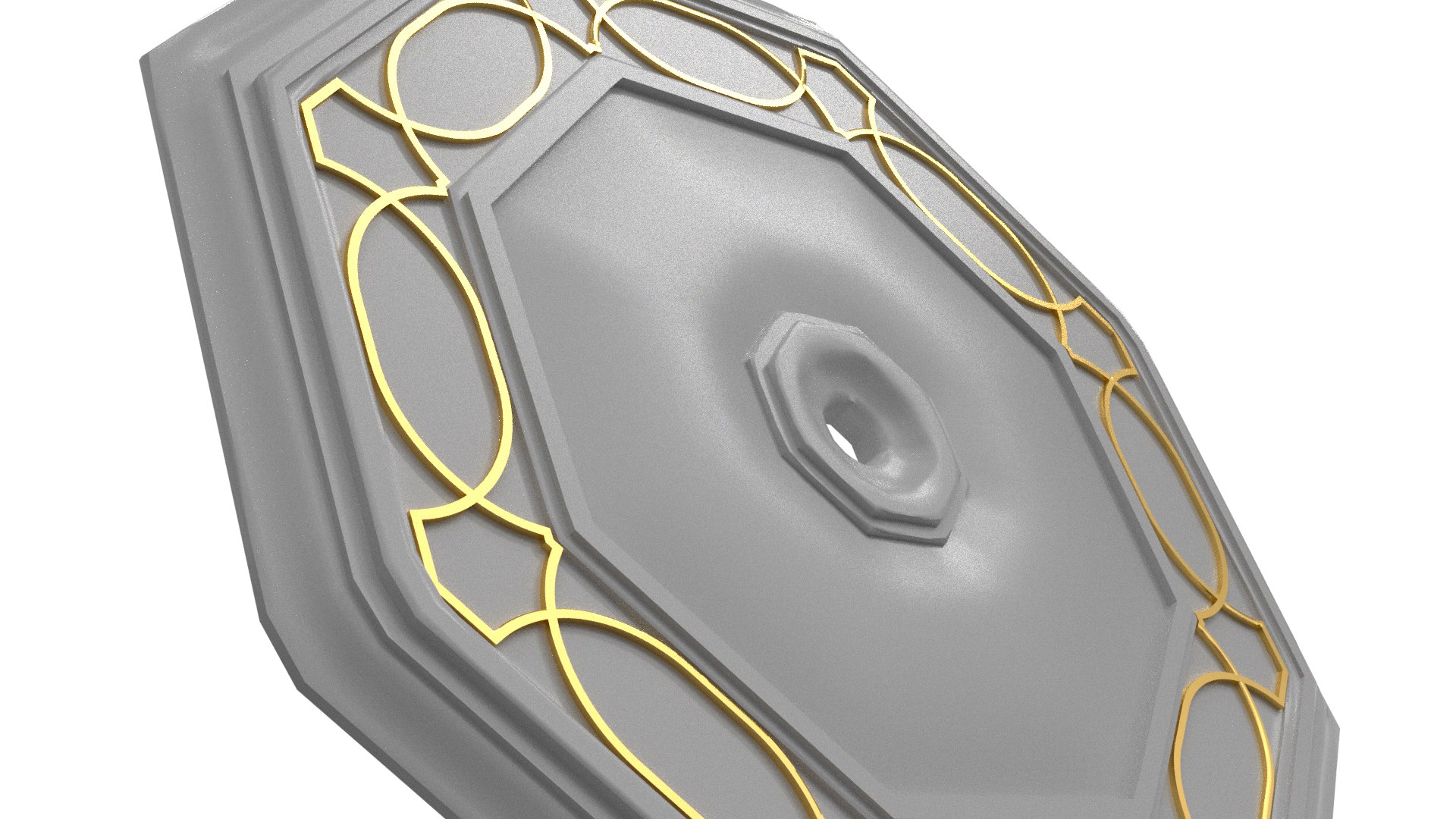 3D Model Ceiling Sockets Gypsum Plaster DR257 - TurboSquid 2133645