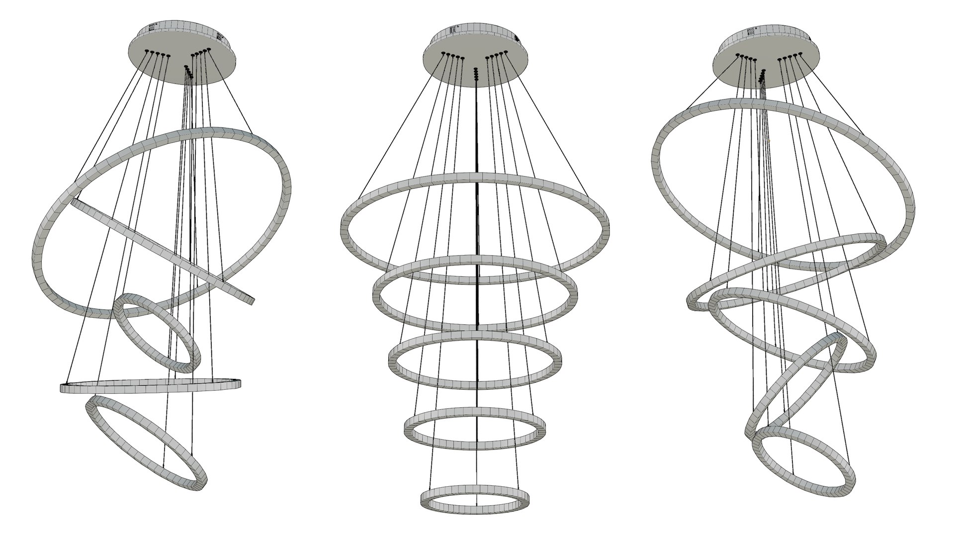 Modern Rings Chandelier 3D Model - TurboSquid 2052521