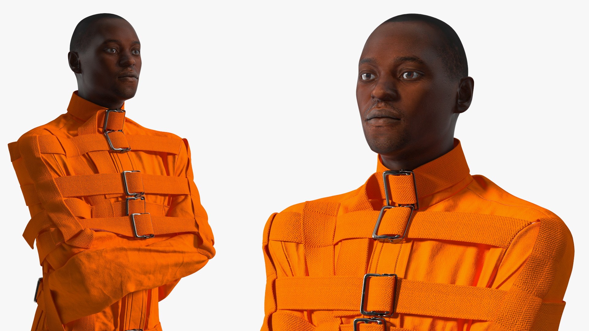 3D African American Male Figure In Straitjacket Model - TurboSquid 2291246