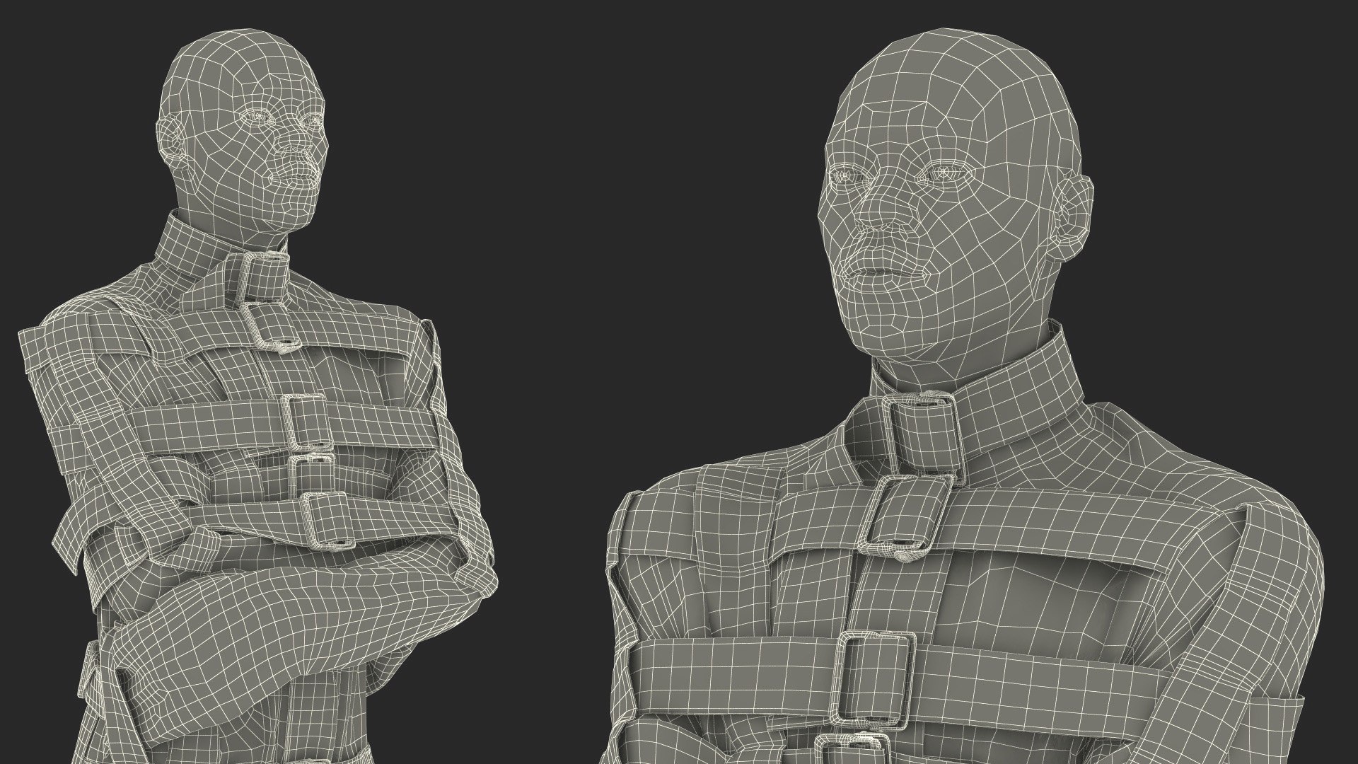 3D African American Male Figure In Straitjacket Model - TurboSquid 2291246