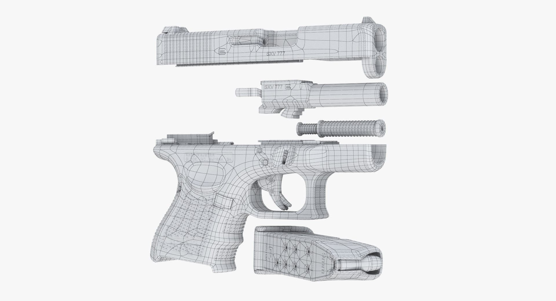 gun glock 26 gen 3d model