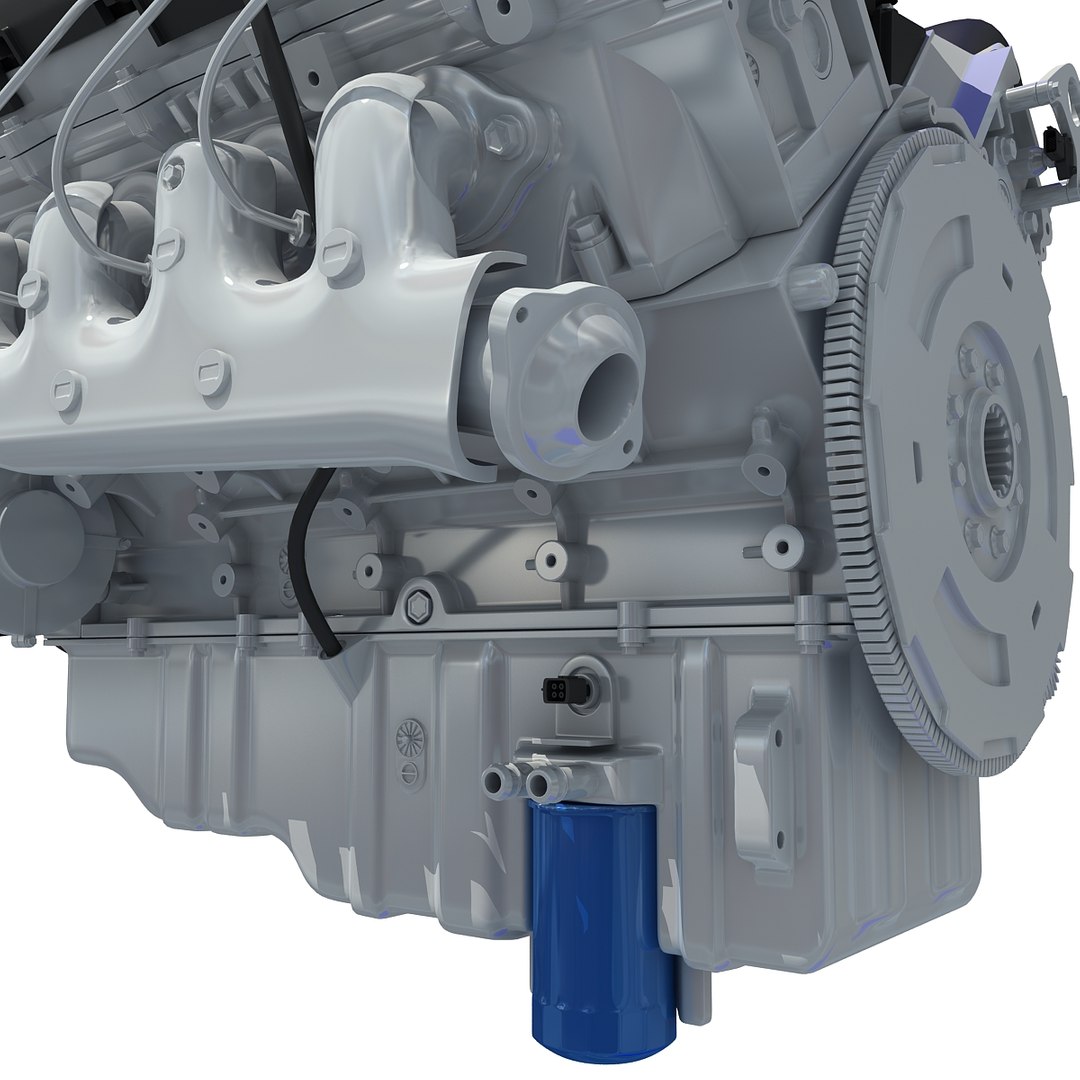 3d 2014 Chevrolet Silverado V8 Engine Model