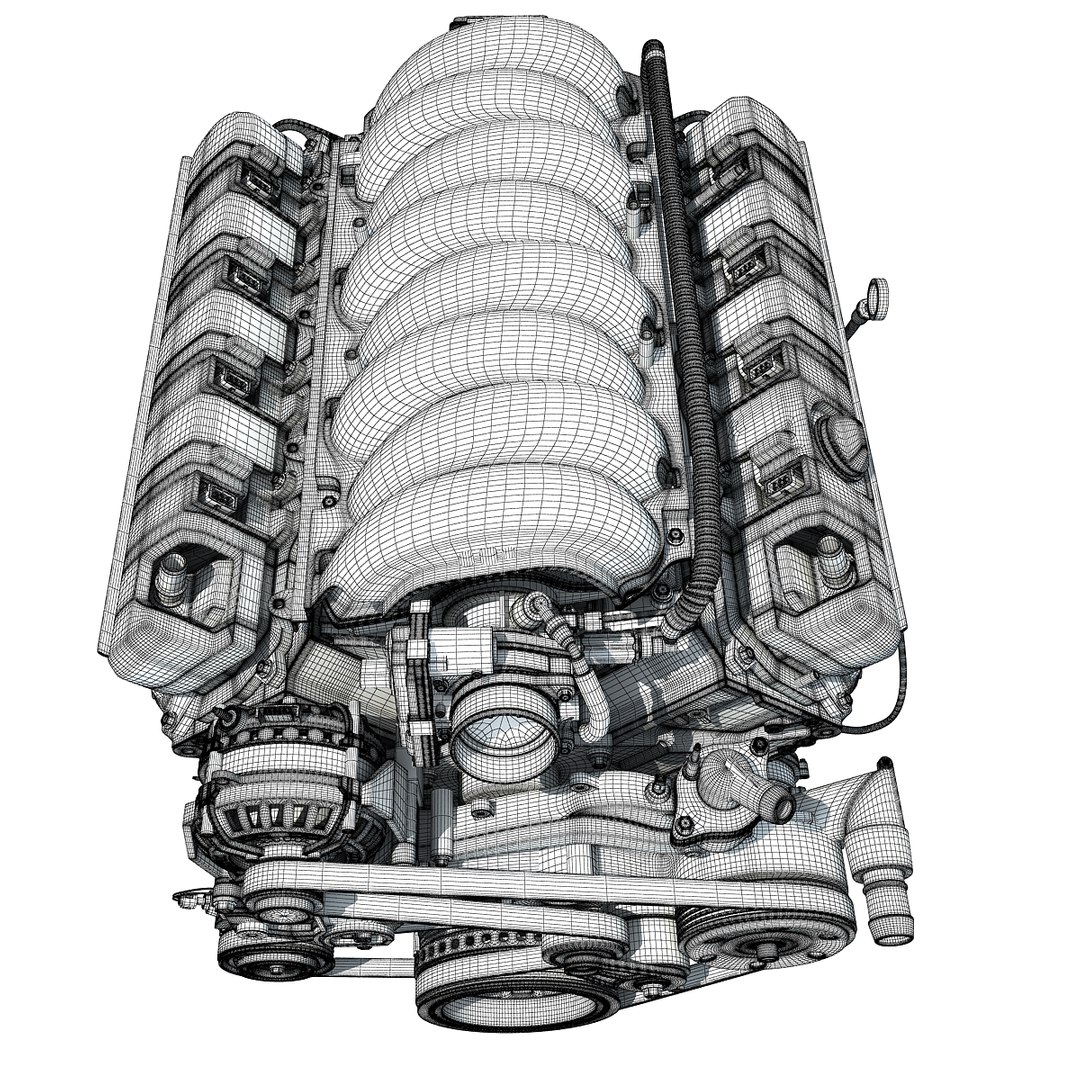 3d 2014 chevrolet silverado v8 engine model