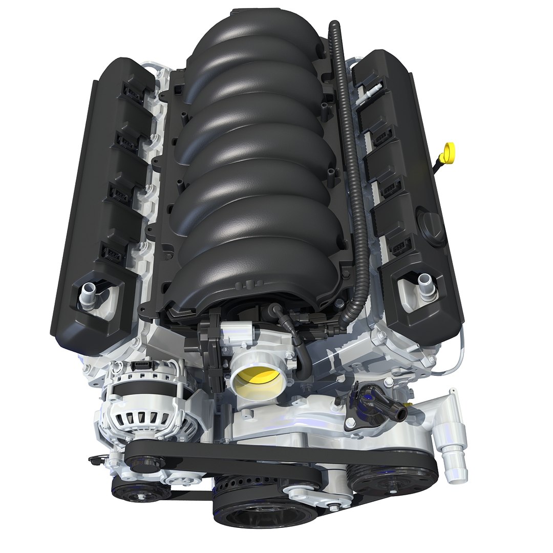 3d 2014 Chevrolet Silverado V8 Engine Model