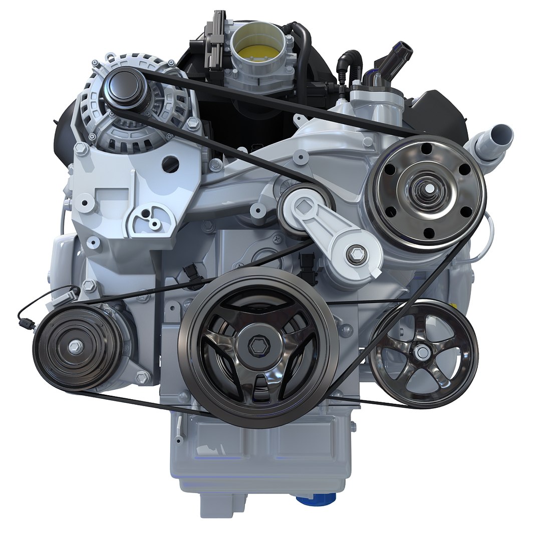 3d 2014 Chevrolet Silverado V8 Engine Model