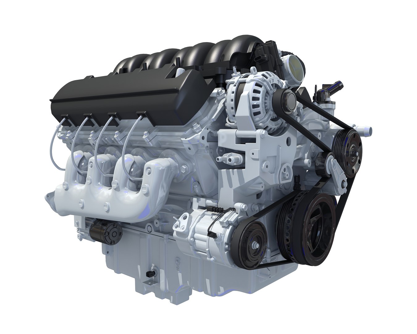 3d 2014 Chevrolet Silverado V8 Engine Model
