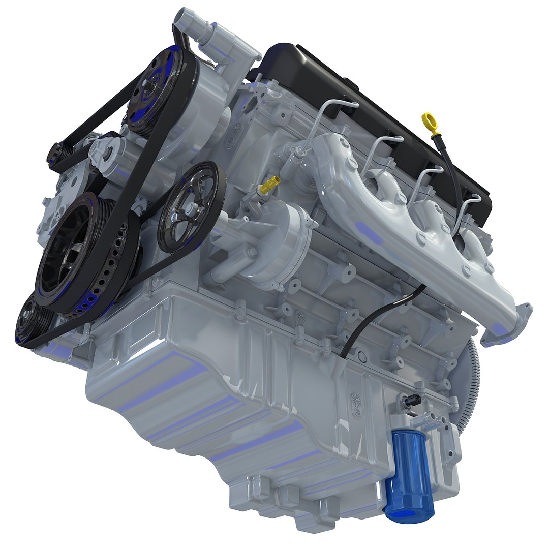 3d 2014 Chevrolet Silverado V8 Engine Model