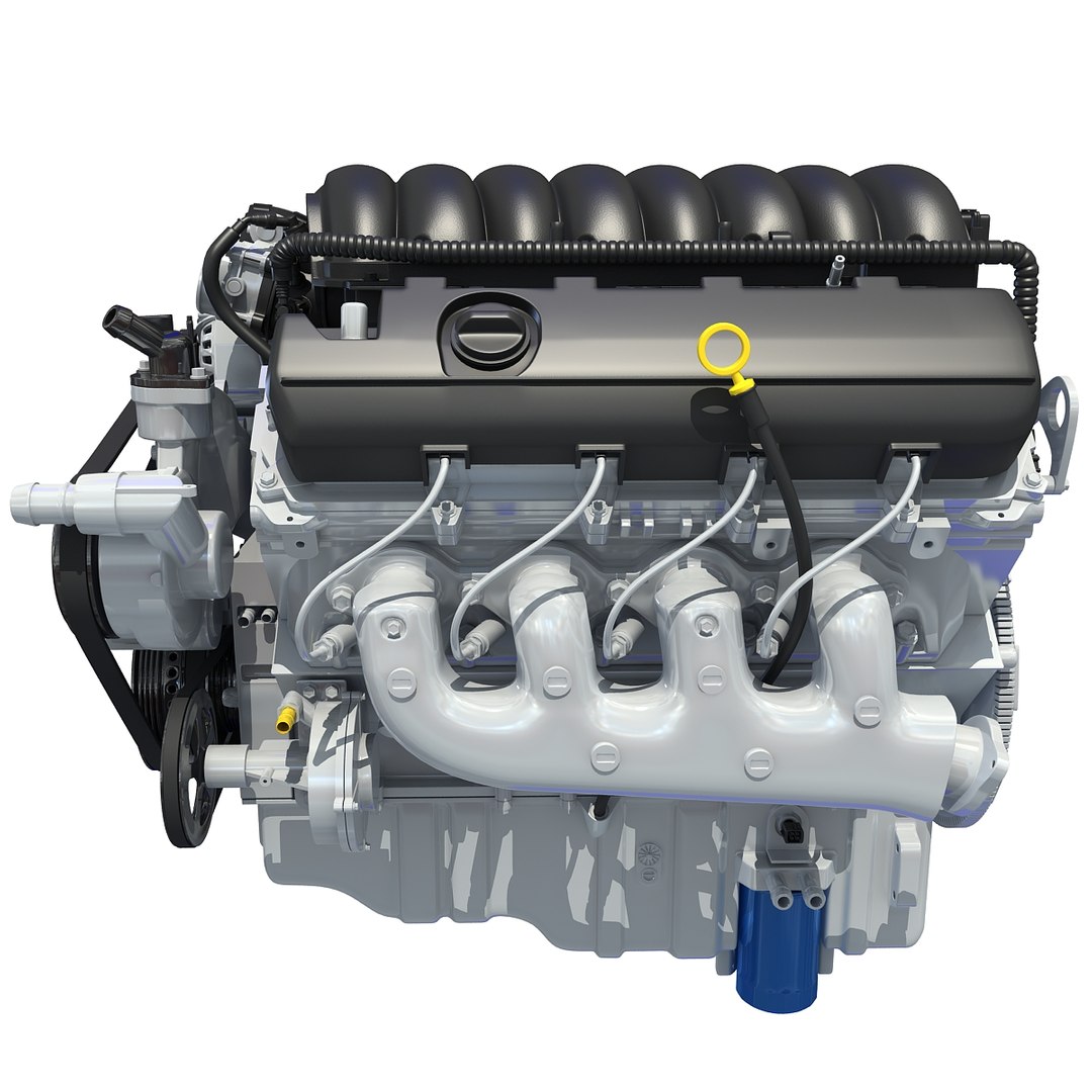 3d 2014 Chevrolet Silverado V8 Engine Model