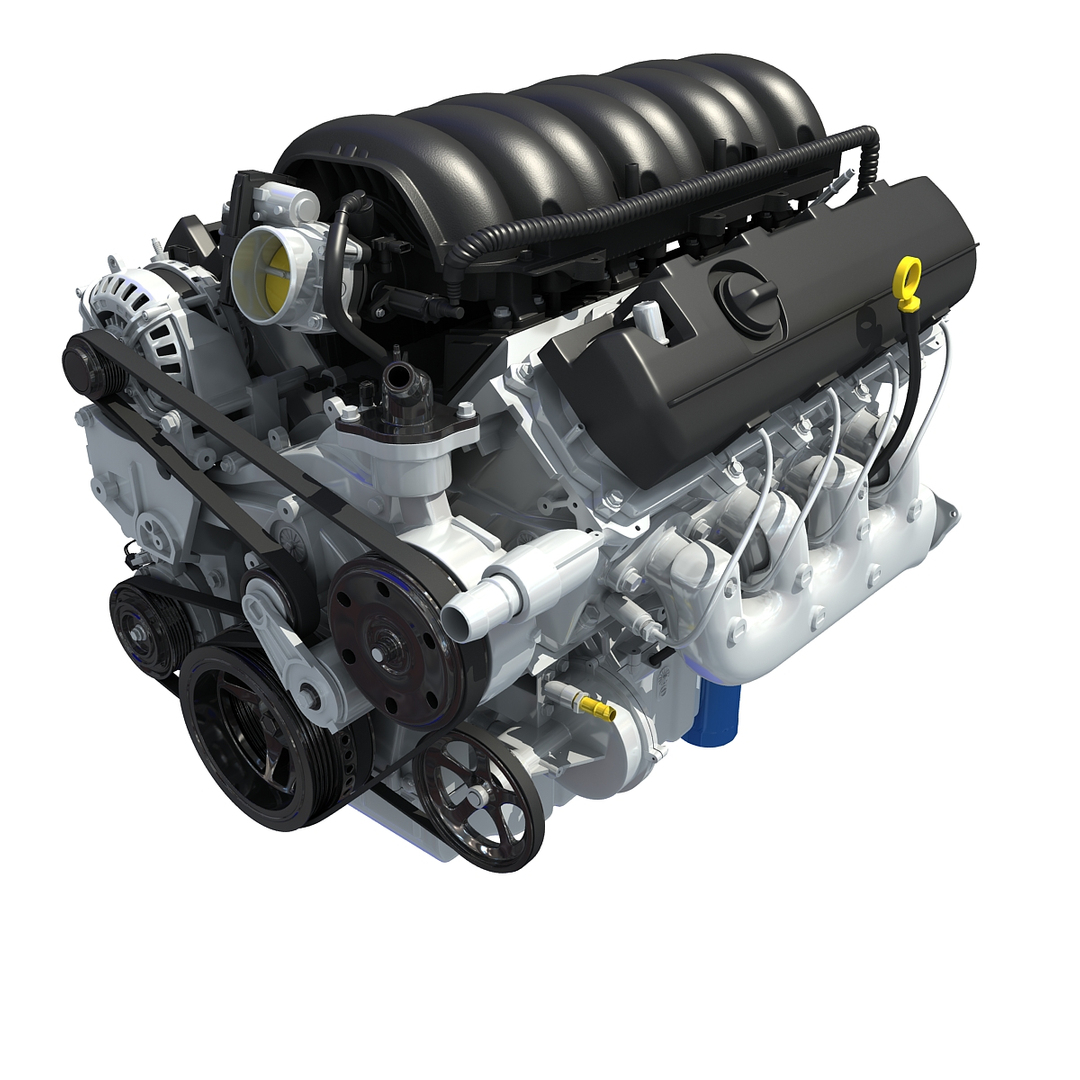 3d 2014 Chevrolet Silverado V8 Engine Model