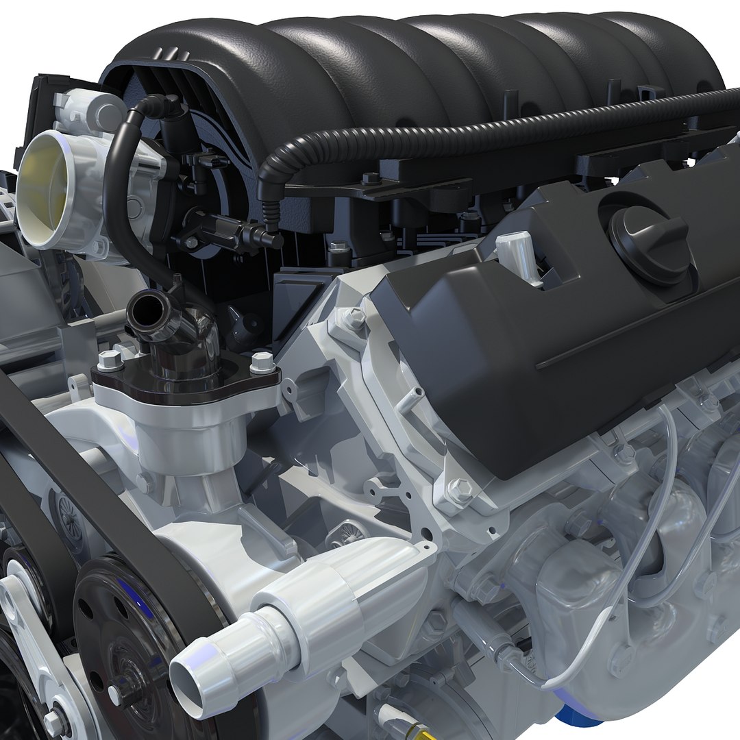3d 2014 Chevrolet Silverado V8 Engine Model