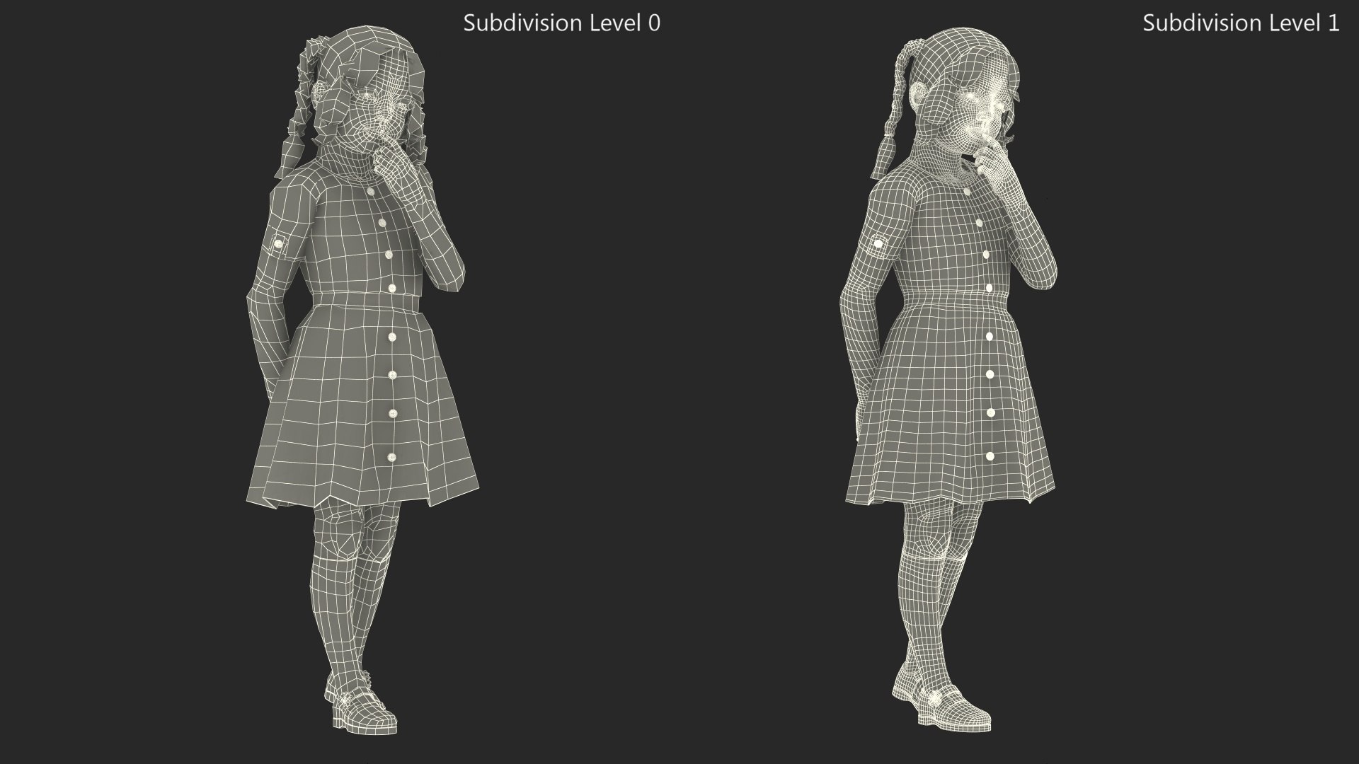 3D Model Everyday Style Child Girl Standing - TurboSquid 2083658