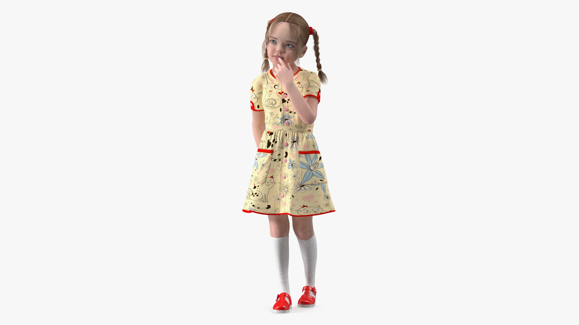3D model Everyday Style Child Girl Standing - TurboSquid 2083658