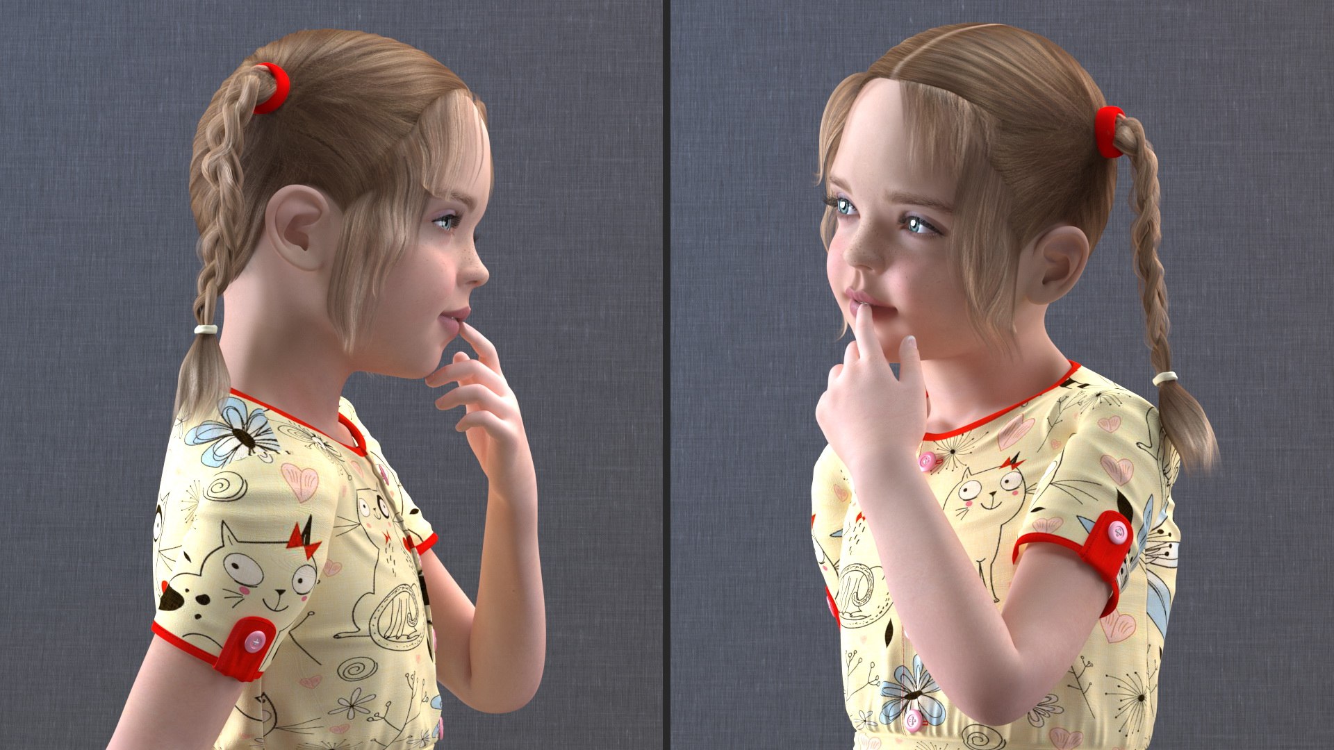 3D Model Everyday Style Child Girl Standing - TurboSquid 2083658