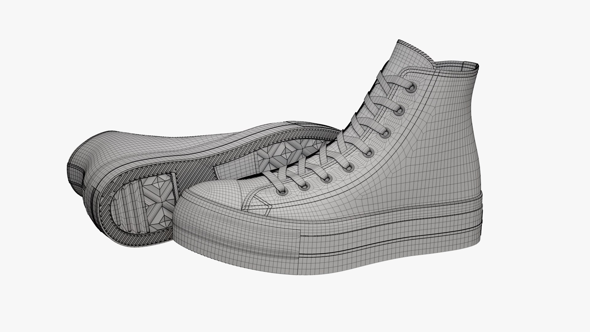 Chuck Taylor All Star Lift Platform High Top Black 3D Model ...