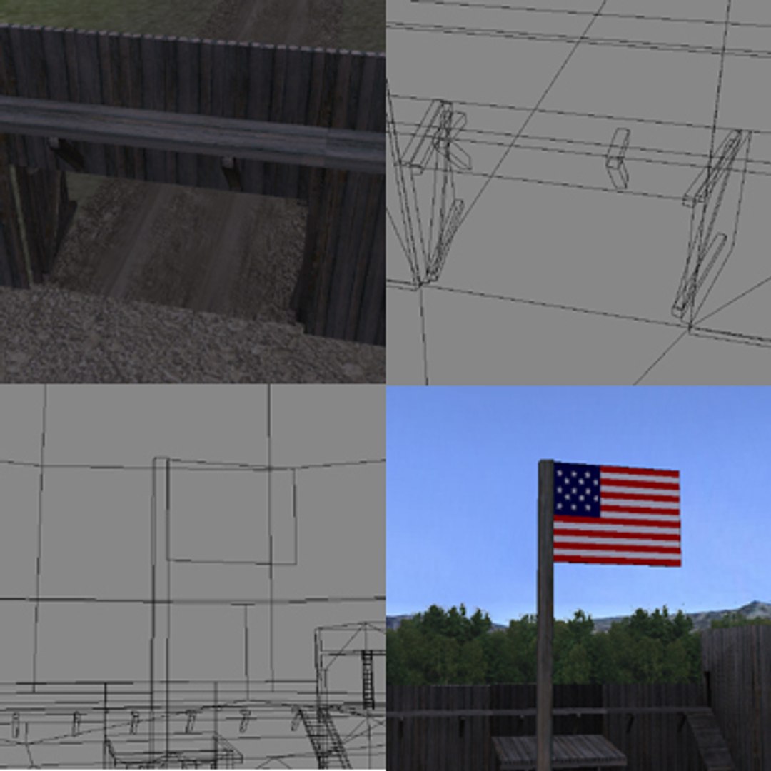 Wild West Fort 3d Model