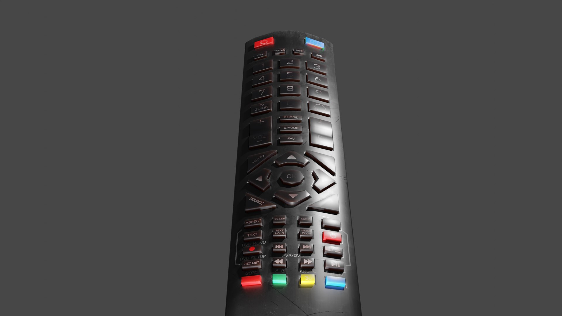 3D Model Rigged Used TV Remote Control - TurboSquid 2277697