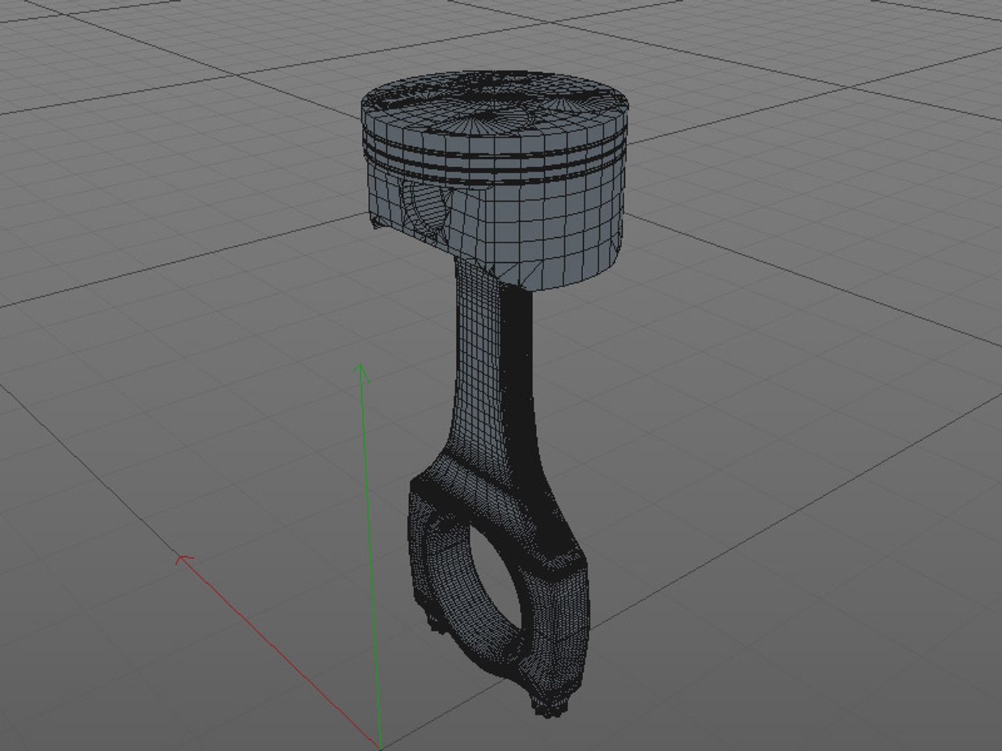3d C4d Piston Conrod