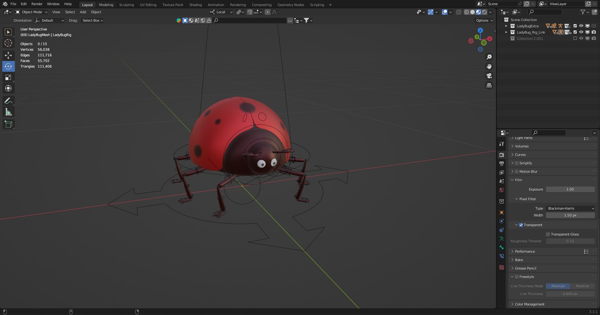 3D LadyBug Rigged Model - TurboSquid 2053227